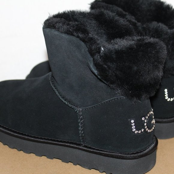 UGG | Shoes | Ugg Mini Bling Swarovski Crystal Suede Boots | Poshmark